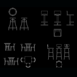 Bar stool DWG CAD Block for autocad - freedwgfile