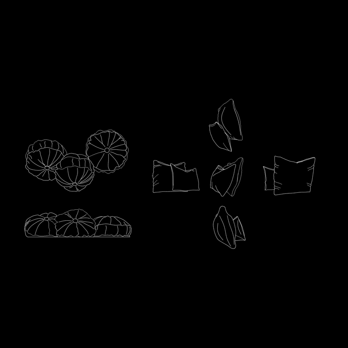 pillow DWG CAD Block 2d model - freedwgfile