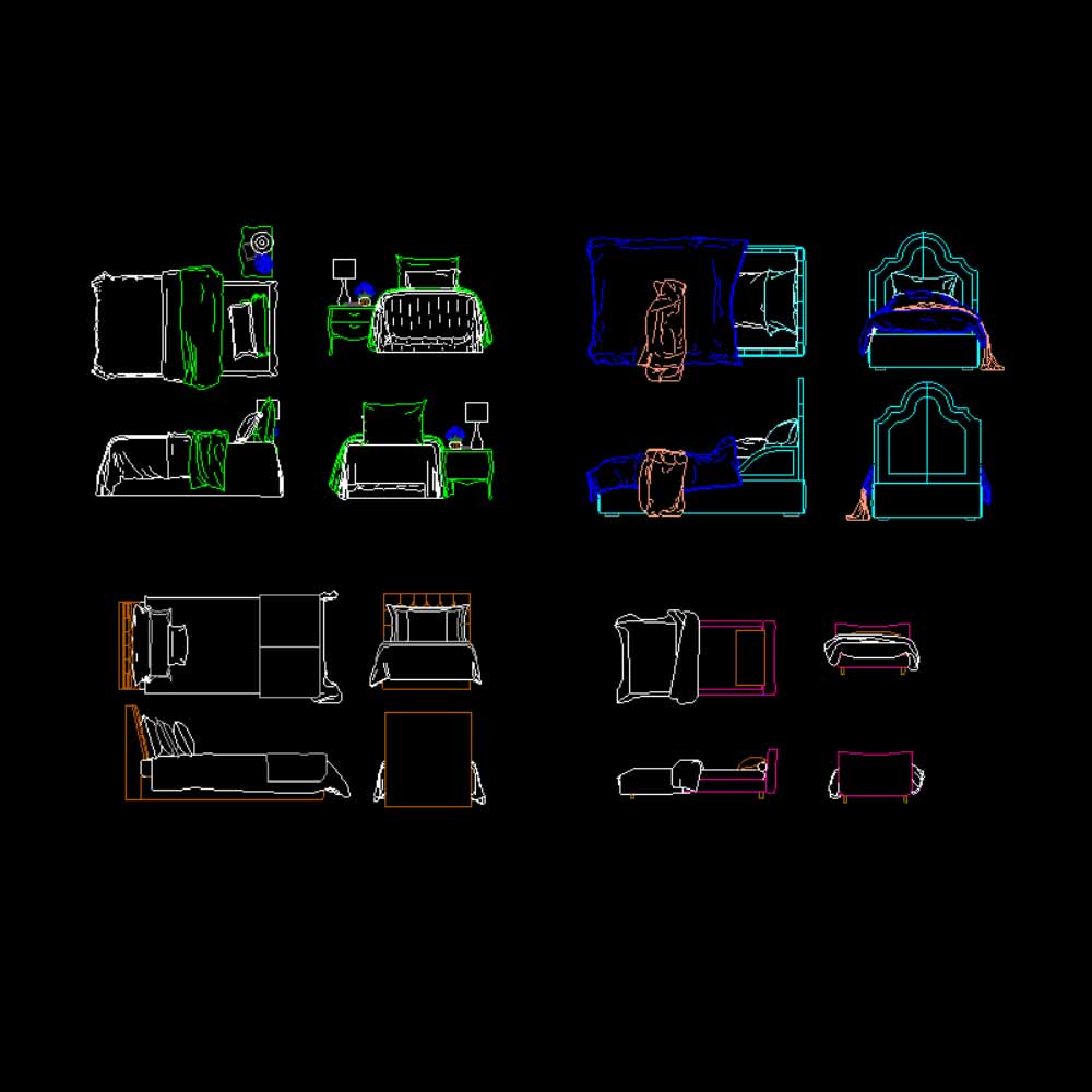 Single Bed dwg CAD Block for autocad - freedwgfile Single Bed dwg CAD Block for autocad - freedwgfile