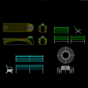 Bench DWG CAD Block free download - freedwgfile