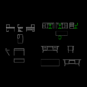 Study Desk DWG CAD Block, free download - freedwgfile