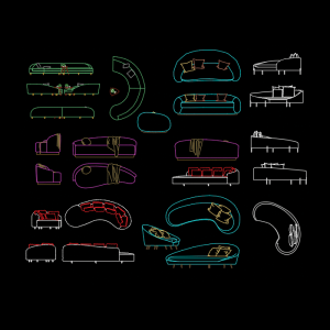 Curved sofa DWG CAD Blocks, free download - freedwgfile