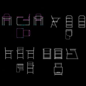 Student Chair DWG, collection, free CAD Block - freedwgfile