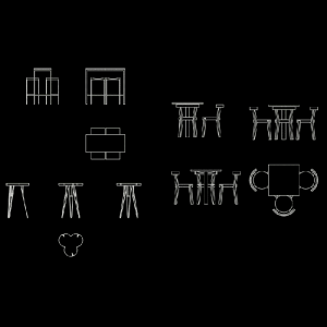 free dining table collection CAD Block DWG - freedwgfile