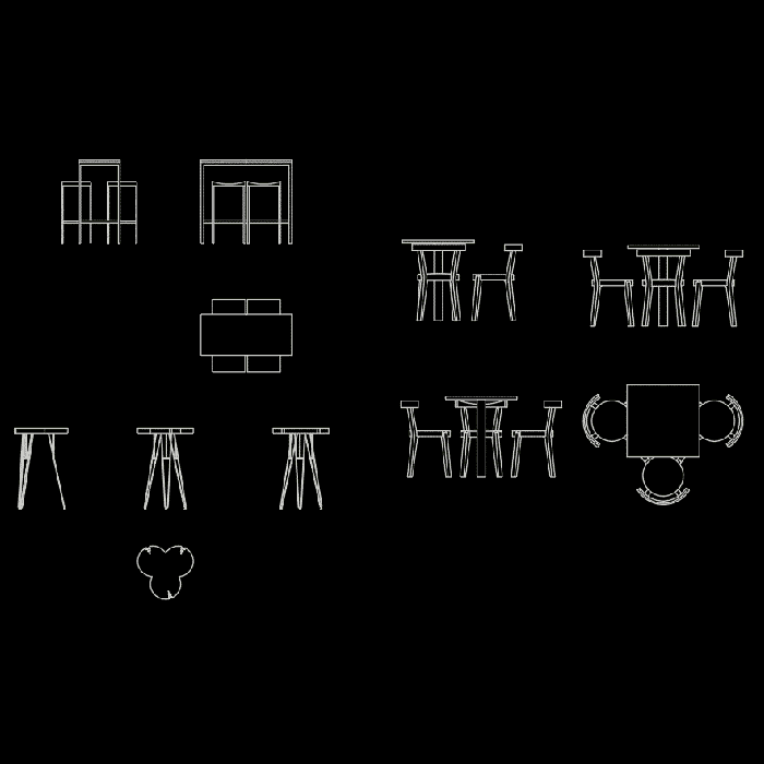 Bar Table DWG, CAD Block collection FREE - freedwgfile