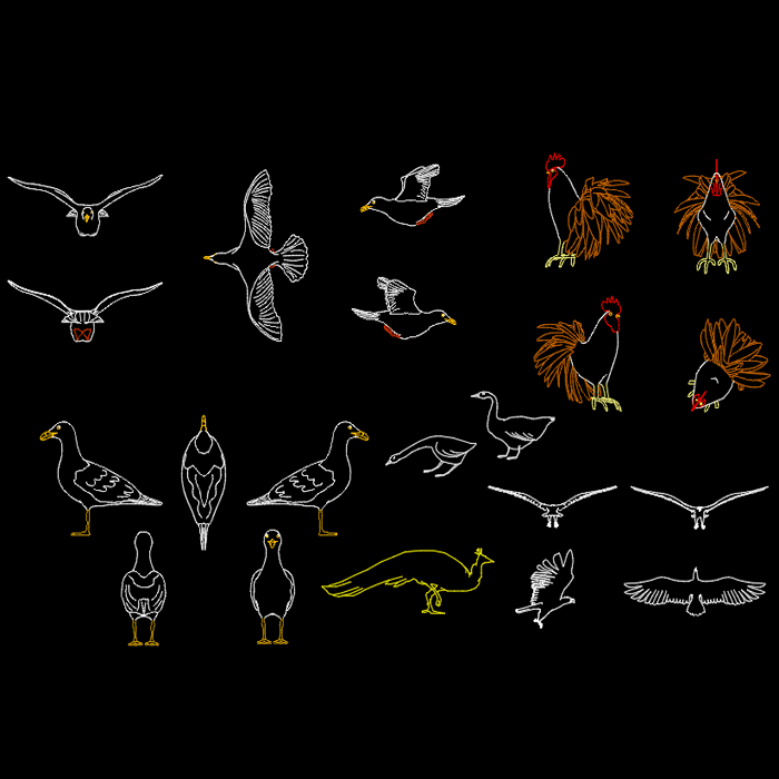 Birds DWG CAD Blocks in AutoCAD, free download - freedwgfile