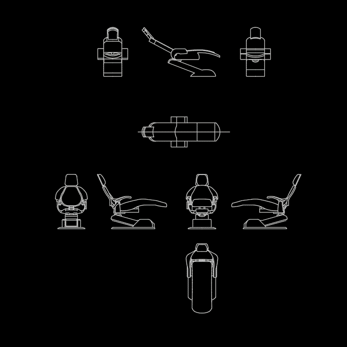 dental chair DWG CAD Block, free download - freedwgfile