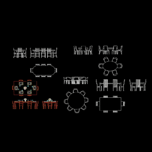 free dining table collection CAD Block DWG - freedwgfile