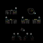 Kids Sitting DWG CAD Block Collection - freedwgfile