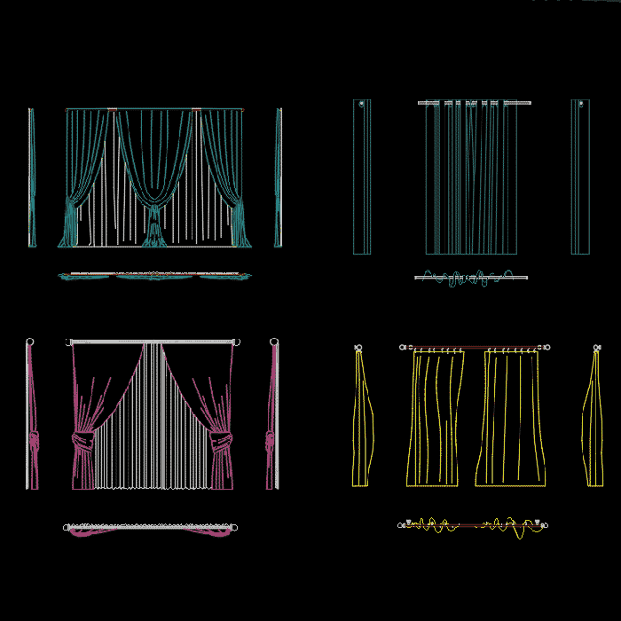 beautiful curtain DWG CAD Blocks, free download - freedwgfile