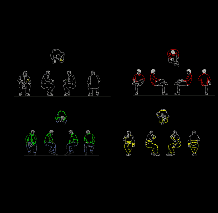 men sitting DWG CAD Blocks, free download - freedwgfile