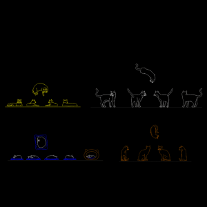 Cats DWG, CAD Blocks, free download - freedwgfile