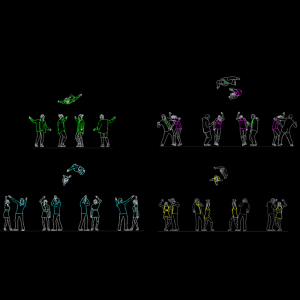 People Dancing DWG, free CAD Blocks - freedwgfile