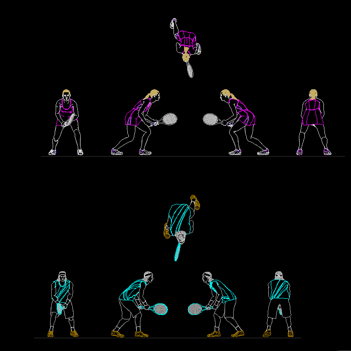 Tennis Player DWG, free CAD Blocks - freedwgfile