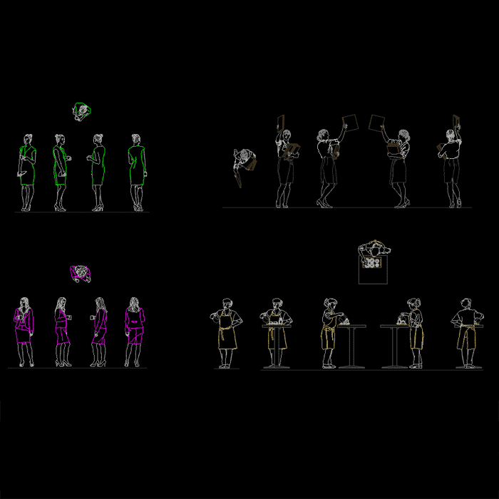 Women Standing DWG, free cad blocks - freedwgfile