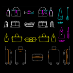 Bags DWG, Free CAD Blocks in plan and elevation - freedwgfile
