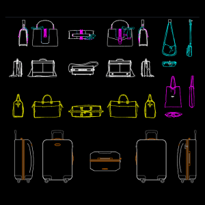 Bags DWG, Free CAD Blocks in plan and elevation - freedwgfile