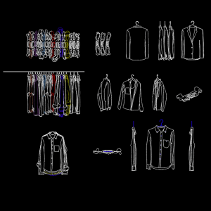 Ropa colgada DWG, Bloques CAD gratis - freedwgfile