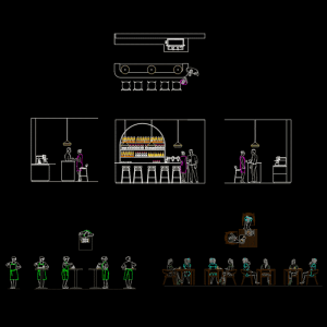 People at the bar DWG CAD Blocks, free - freedwgfile
