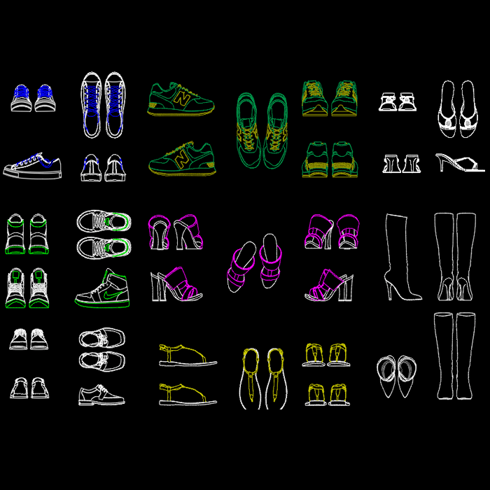 Shoes Dwg Cad Blocks Free Download Freedwgfile