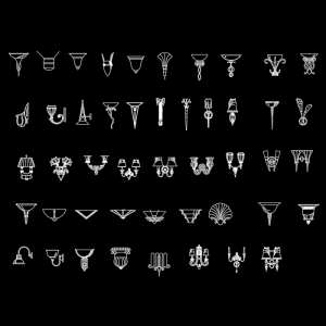 wall lamps in elevation view, free CAD Block - freedwgfile