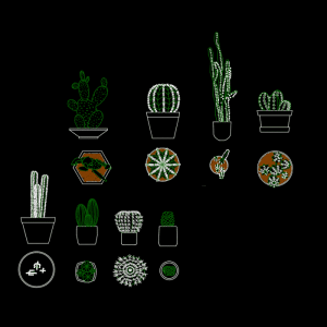 Cactus DWG, free 2D CAD Block - freedwgfile