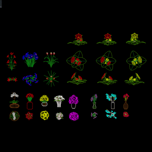 Flowers DWG, CAD Blocks for free - freedwgfile