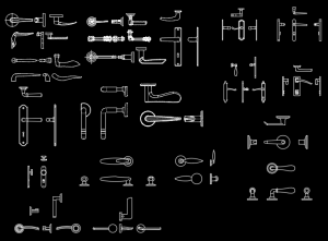 Door handles DWG, free CAD Blocks - freedwgfile