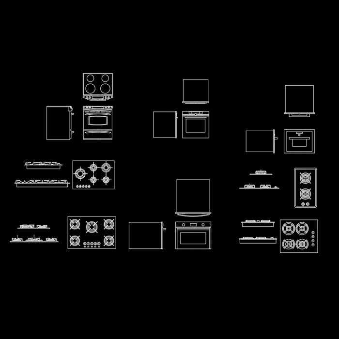 Oven DWG, 2D Models For AutoCAD - freedwgfile