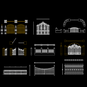 Fences, gates DWG , free download - freedwgfile